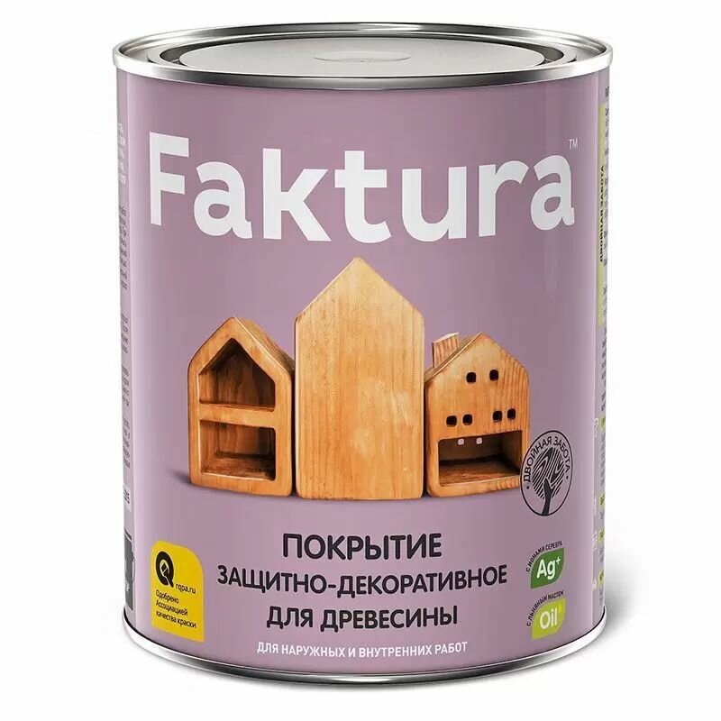 Защитный Состав для Древесины Faktura 0.7л Палисандр с Ионами Серебра и Льняным Масло для Внутренних и Наружных Работ / Фактура.