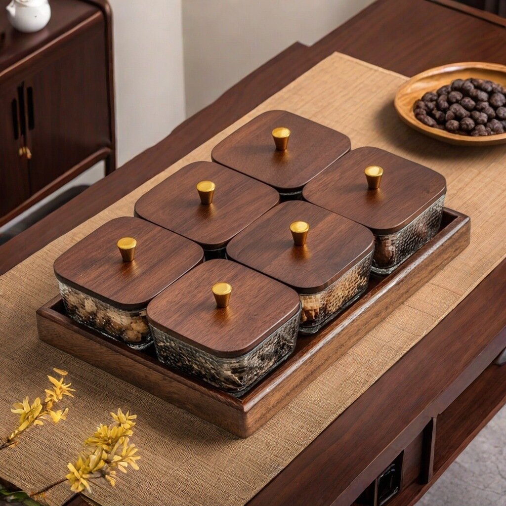 Новая фруктовая тарелка в китайском стиле для гостиной, кофейного стола, коробка для хранения сухофруктов и семян подсолнуха, конфетная тарелка, поднос для закусок и чая, фруктовая тарелка