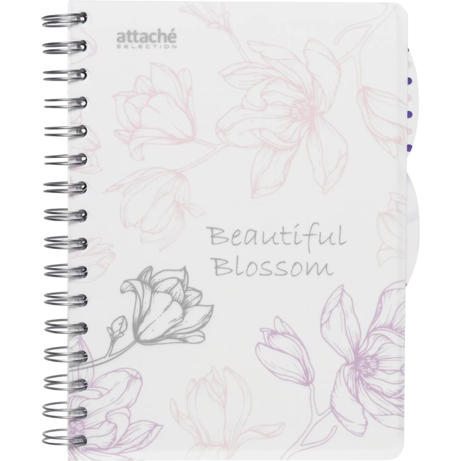 Бизнес-тетрадь А5.140л, кл, спир, плас Attache Selection Flower DreamsBlossom