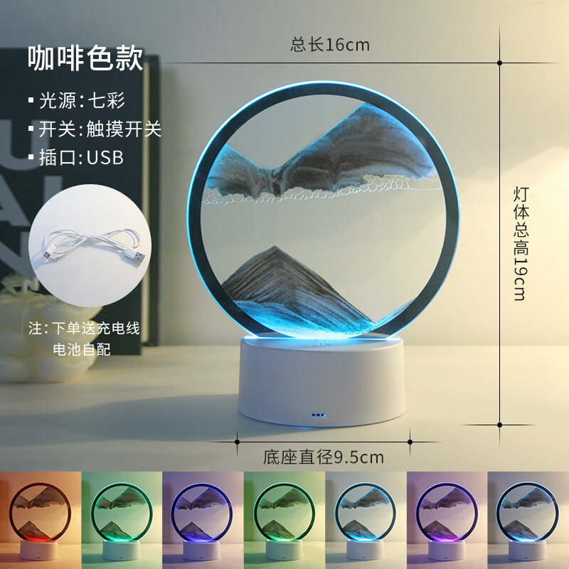 Креативный песочные часы с подсветкой, арт-орнамент для гостиной, ТВ-шкафа, винного шкафа, подарок на новоселье, настольная лампа, ночник