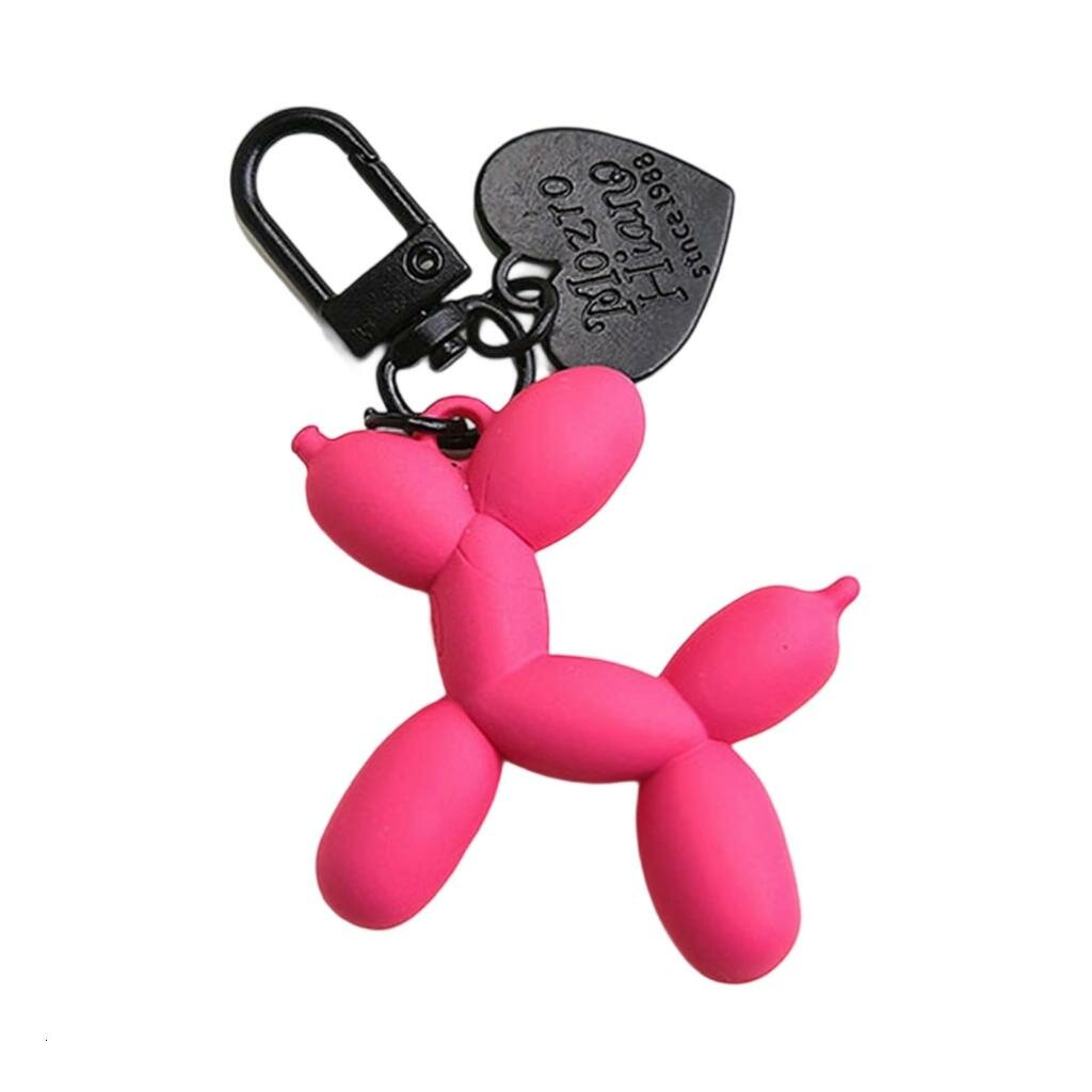 Брелок в виде собачки-шарика, Матовый розово-красный щенок