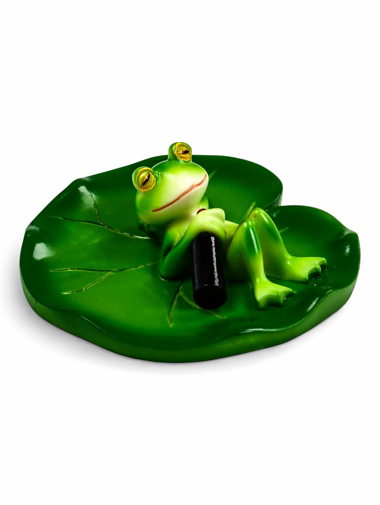 Декоративная плавающая фигура для дачи «Лягушка на отдыхе», 10х11х6 см.