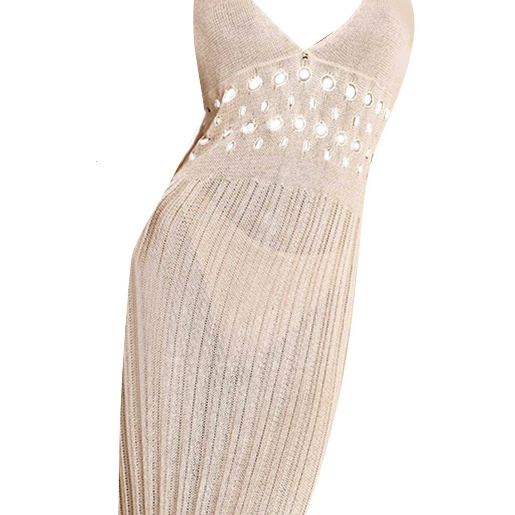 Женский бикини, открытый купальник, прозрачное платье для пляжа, Бежевый - L