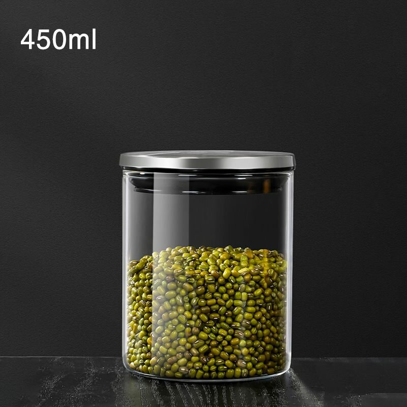 Стеклянная герметичная банка, прозрачный чайник, банка для хранения зерна, домашняя маленькая банка, банка для специй, солонка