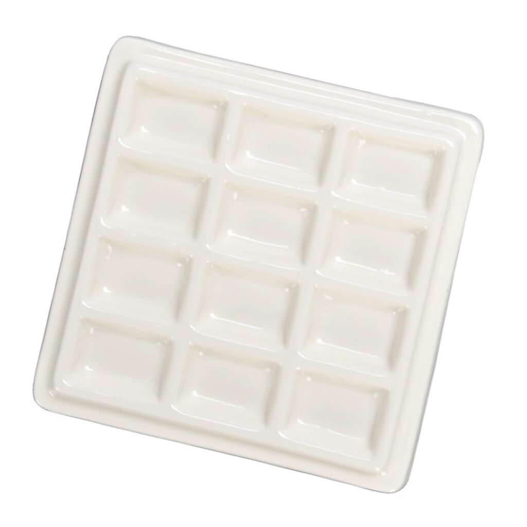 12 Сеток Керамическая Палитра Красок Палитра Акварельной Живописи Керамический Лоток для Смешивания для Художников Акриловая и Масляная Живопись