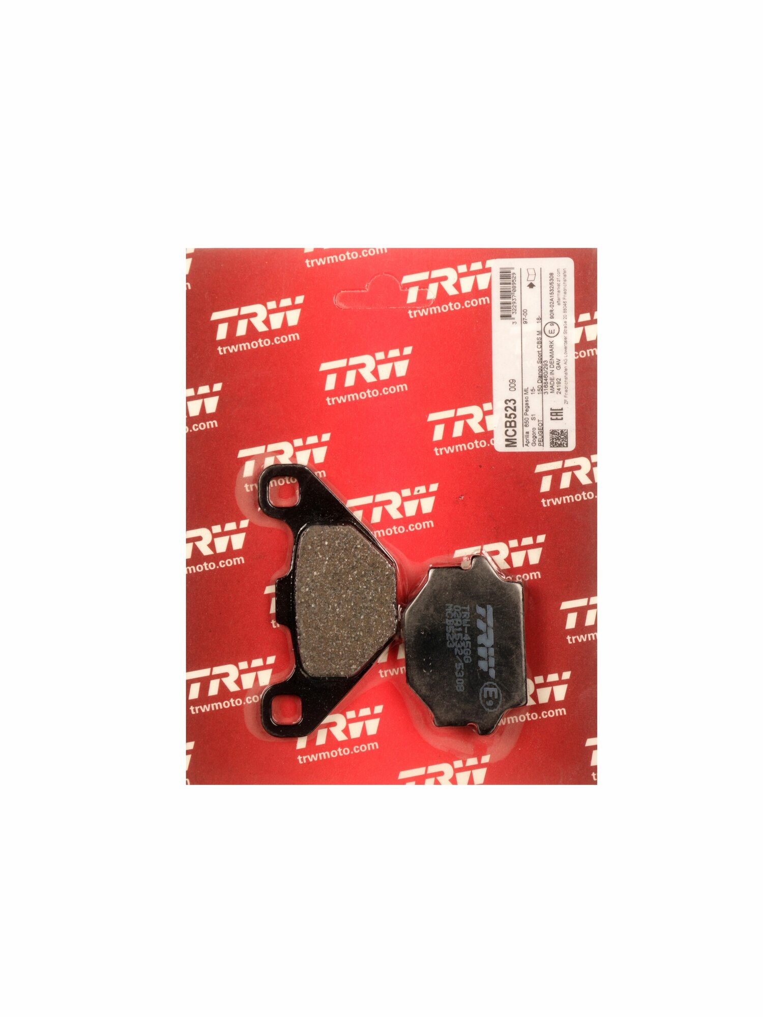 Колодки тормозные дисковые для мото TRW (MCB523)