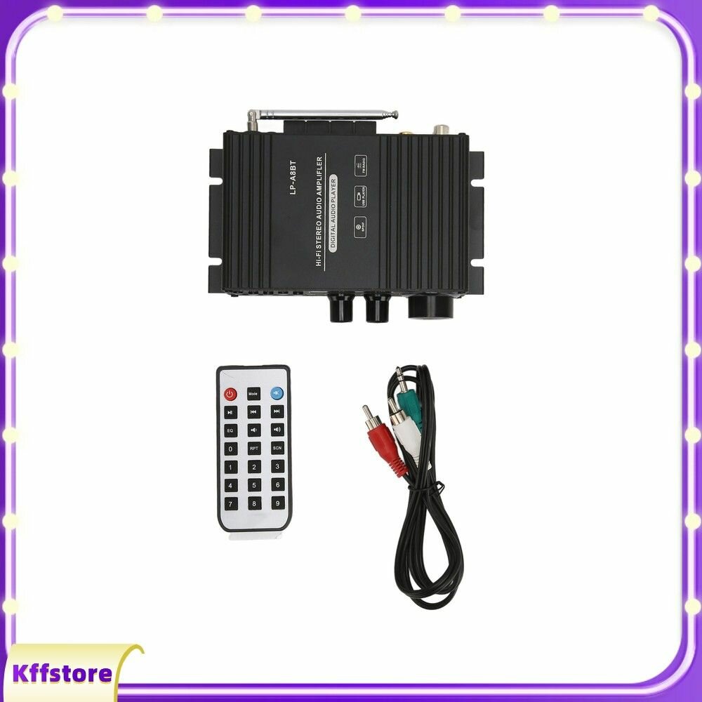 Мини-усилитель для авто, Bluetooth 5.0, 2.0 канала, коаксиальное декодирование, пульт