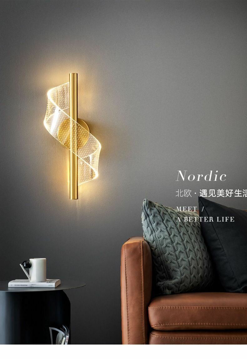 Бра для изголовья кровати в спальне, художественный светильник для коридора, лестницы и акцентной стены