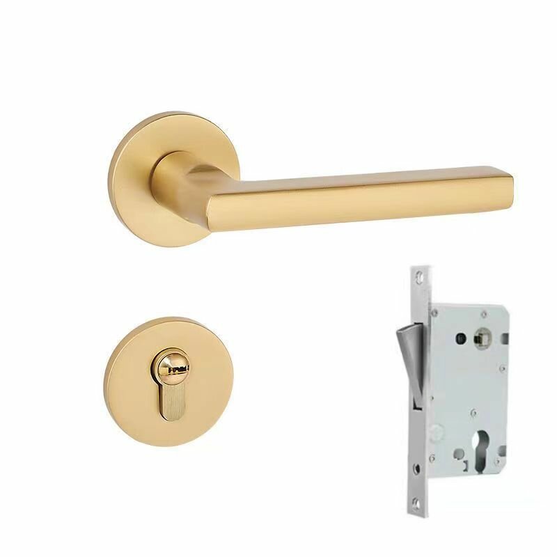 Золотой дверной замок для внутренней спальни, набор дверных замков в американском стиле, магнитный бесшумный дверной замок, ручка для деревянной двери