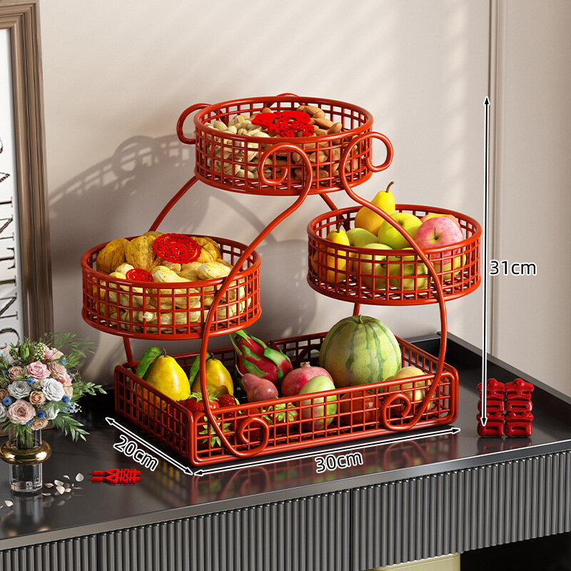 Фруктовая тарелка для гостиной, чайный столик, домашняя фруктовая тарелка, многоярусная стойка для хранения фруктов, тарелка для закусок, изысканная высококачественная корзина для хранения