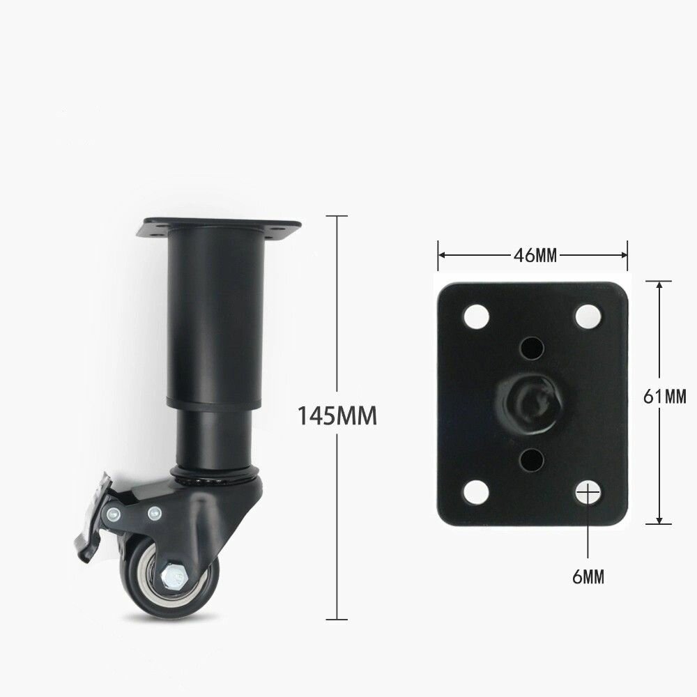 Мебельная ножка из холодной стали, высота 14,5-16 см, для стола с колесом, 1 шт, цвет черный/белый для установки