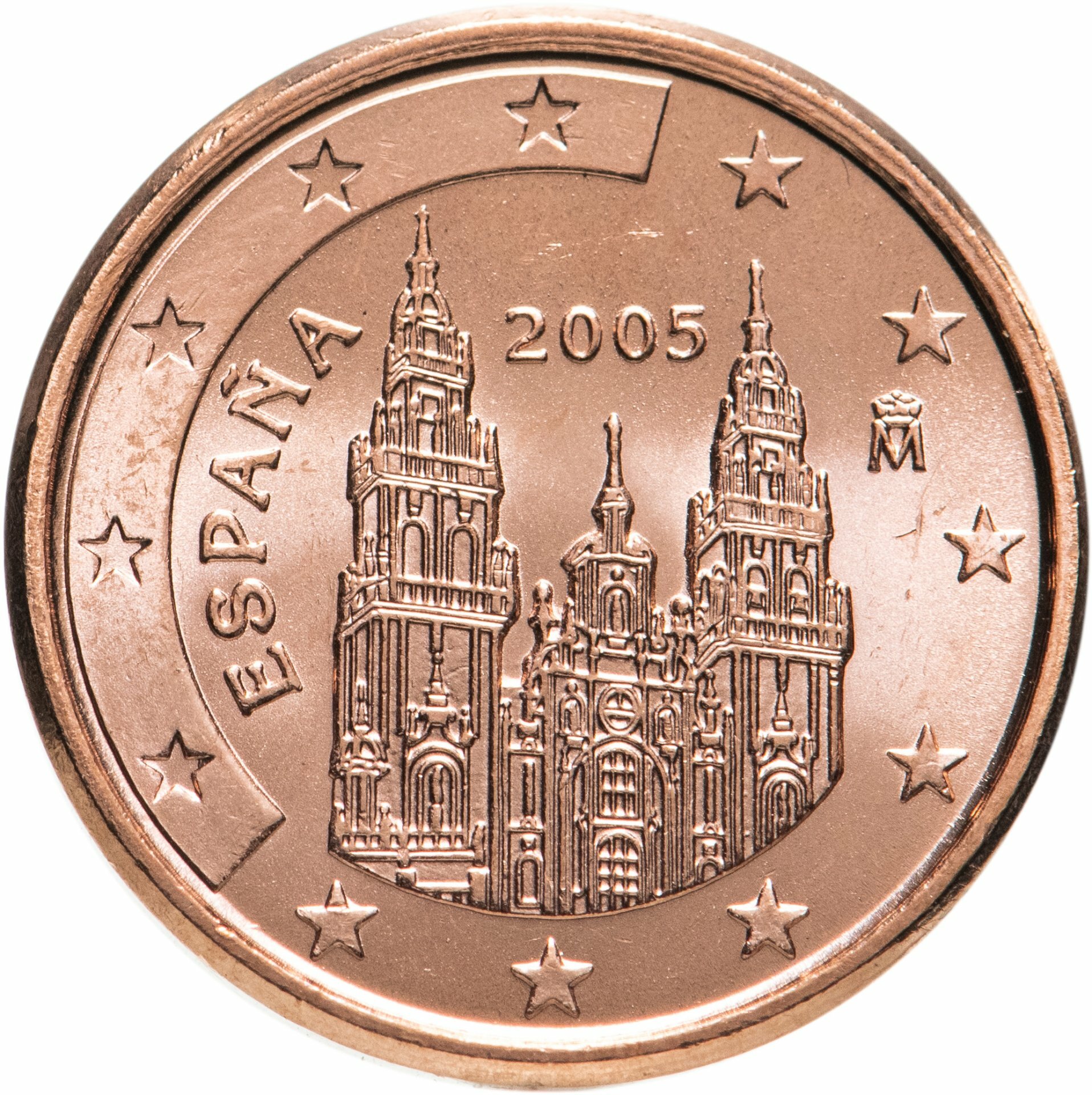 Испания 1 евроцент cent 2005, Сталь, в сохранности UNC