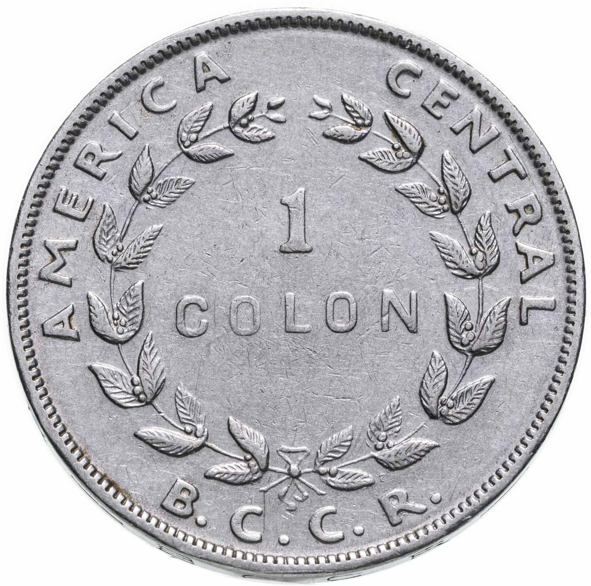 Коста-Рика 1 колон colon 1954, Нержавеющая сталь, в сохранности XF