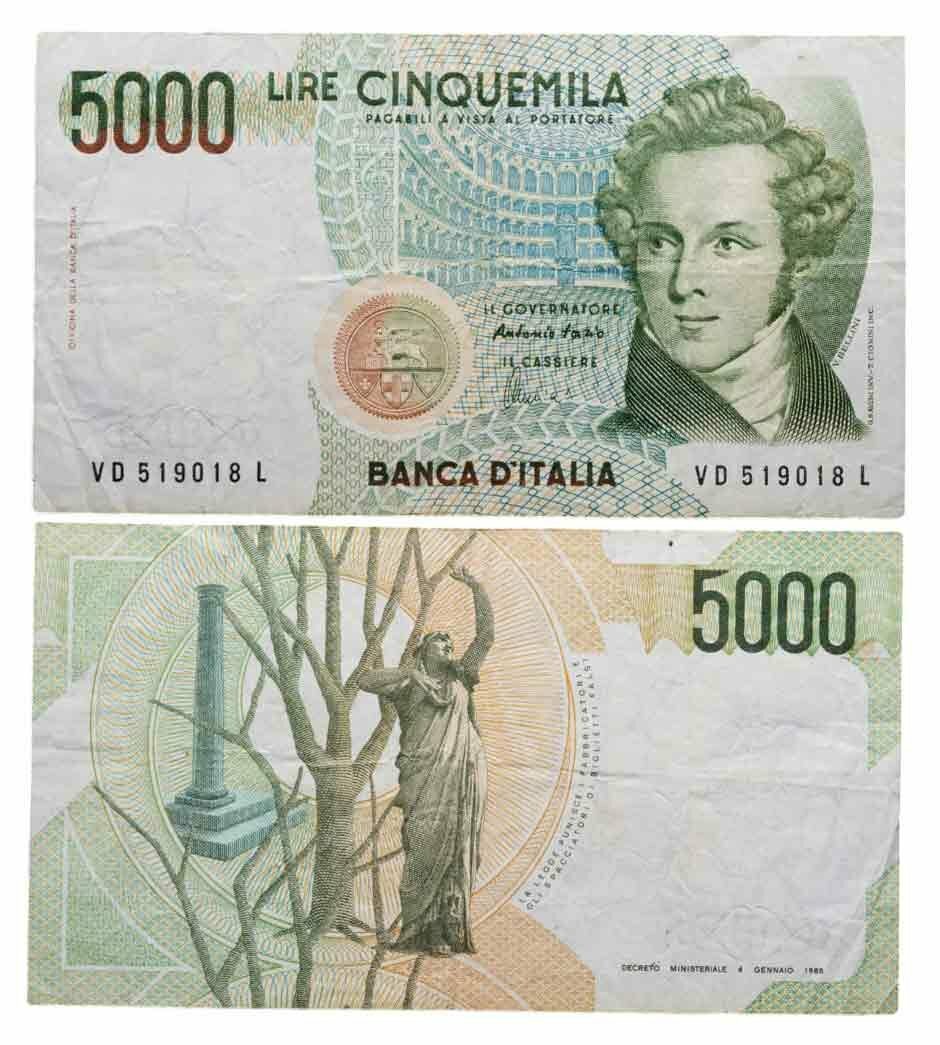 Италия 5000 лир 1985 Pick 111c