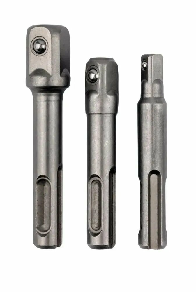 Адаптеры для головок 1/4" 3/8" 1/2" на перфоратор SDS+ (набор 3 шт.)