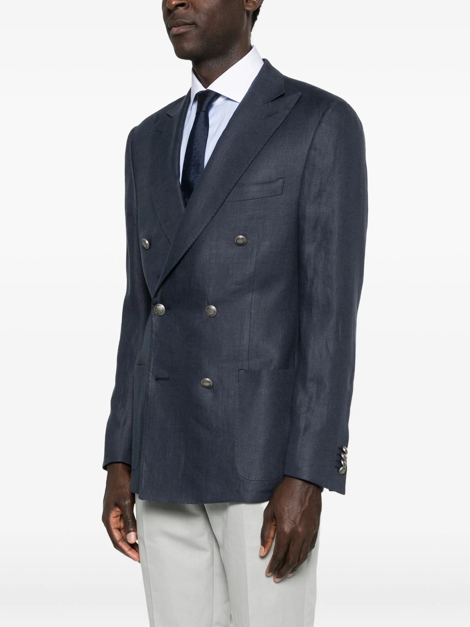 Пиджак Corneliani Double-breasted pocket blazer, размер 52, синий — фото 1