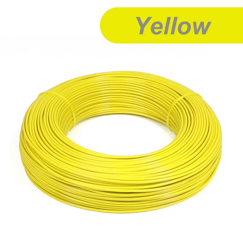 FEP Серебристый провод для наушников 1 метр 14AWG Sq2.0mm, Yellow
