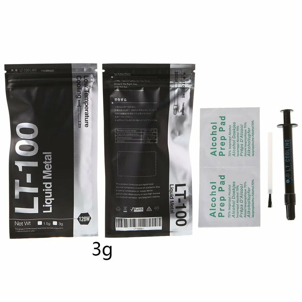 Термопаста Liquid Metal LT-100 128Вт/мК, 2