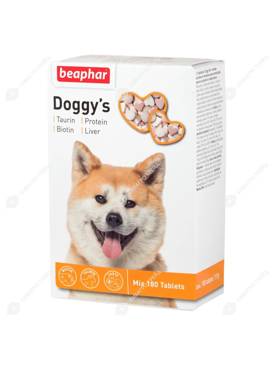 Вит. Догги Микс таурин-биотин уп.180табл. Беафар