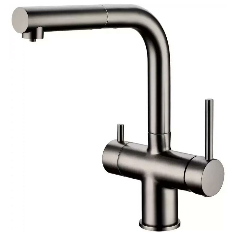 Смеситель для кухни с выдвижным изливом Grocenberg GB4097BG, графит