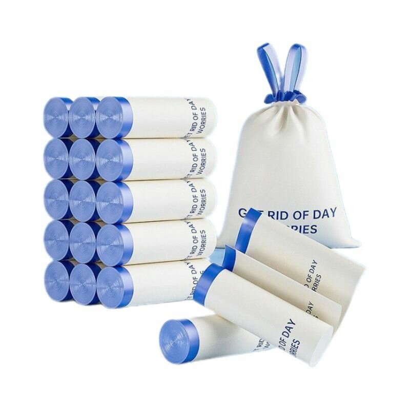 Мешок для мусора No brand, усиленный, 45-50 л, с затяжками, полиэтилен, бесцветный