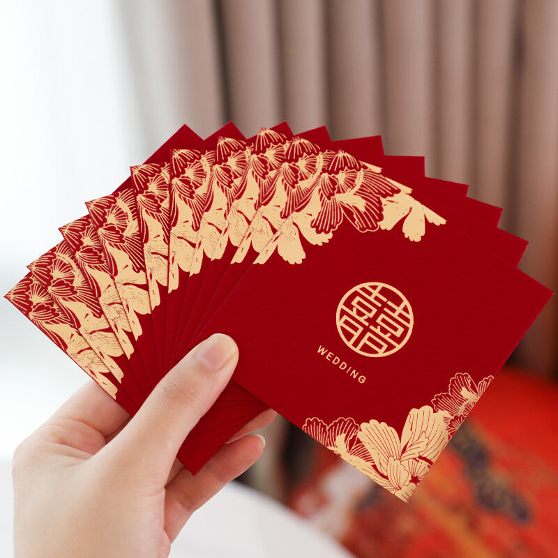 Красные конверты для свадеб, маленькие красные конверты, реквизит для свадебных приветствий, креативные конверты для блокировки дверей с счастливой денежной символикой, мини-сумки для свадеб