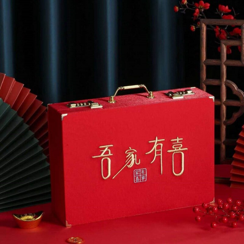 Высококачественная вышитая подарочная коробка для помолвки, свадебные принадлежности, подарок для приданого, 100k трехмерная вышитая подарочная коробка