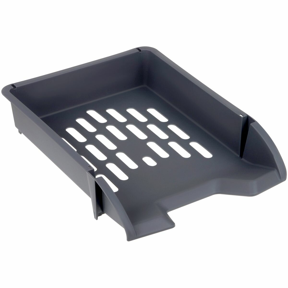 6 шт. Лоток для бумаг горизонтальный СТАММ "Лидер", серый