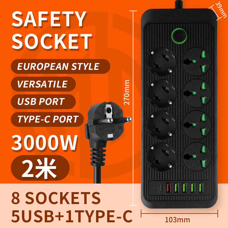 Европейская розетка стандарта ЕС, проводка, русская, немецкая, корейская, круглая розетка ЕС, выключатель, бытовая розетка, мульти USB