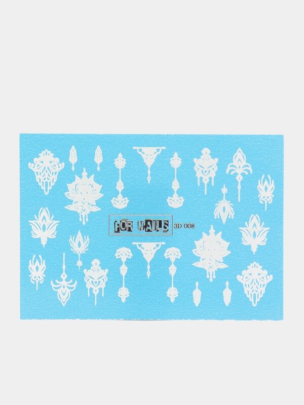 Слайдер (водные наклейки) на любой фон для дизайна ногтей 3D-008 Узор Вензеля