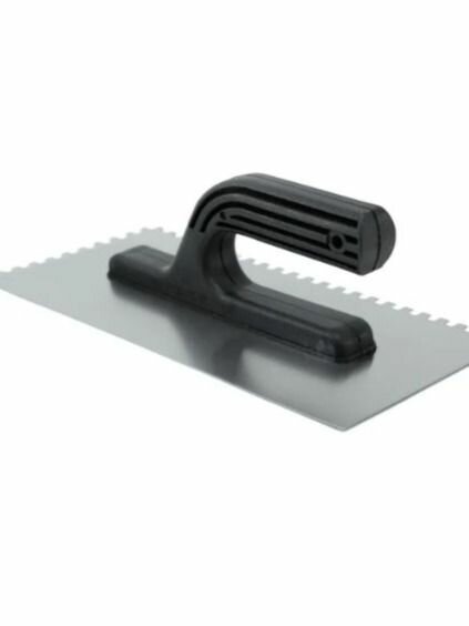 Гладилка нерж. деревянная ручка 13х48 (зуб.10х10) "Политех"