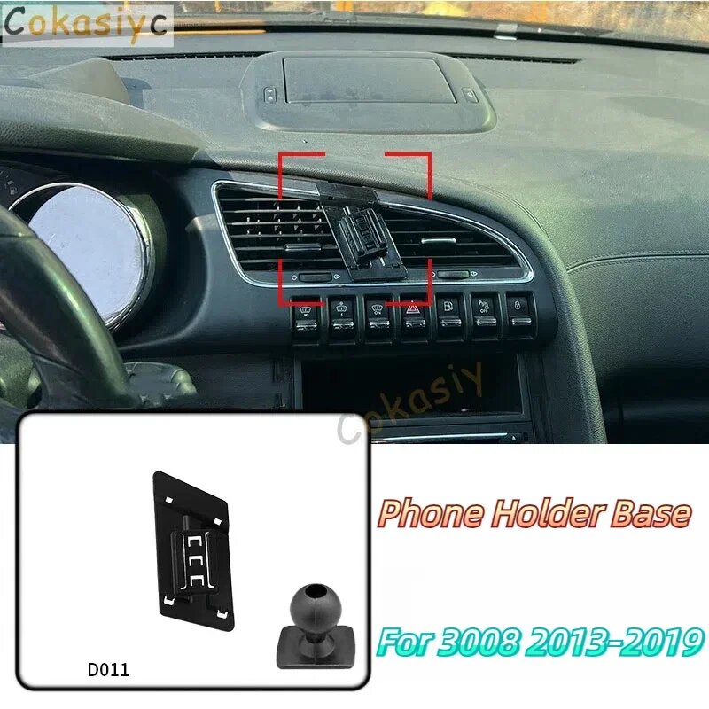 Автомобильный держатель для телефона, специальные крепления для Peugeot 3008 2013-2019, фиксированный кронштейн для выпуска воздуха, аксессуары с шаровой головкой 17 мм