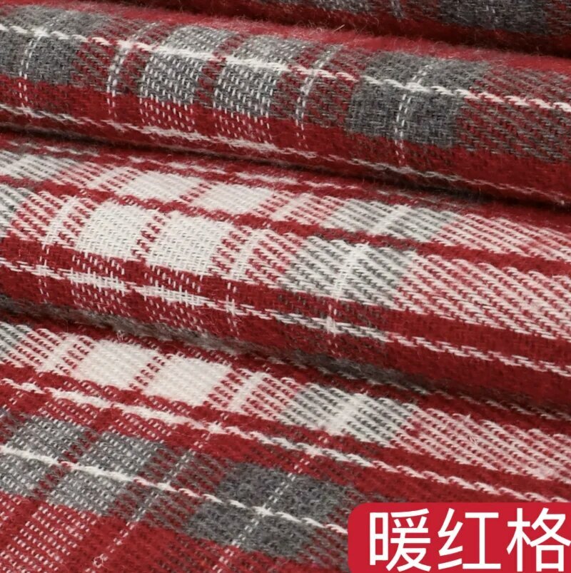 Клетчатая ткань полиэстер хлопок 145 см Warm Red