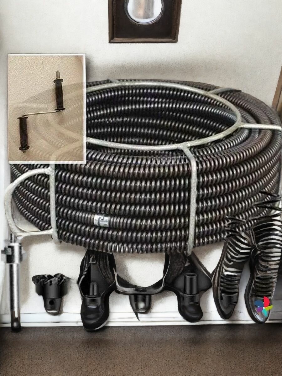 Трос для прочистки канализационных труб ф16мм 25м (10 секции по 2.5 метра)