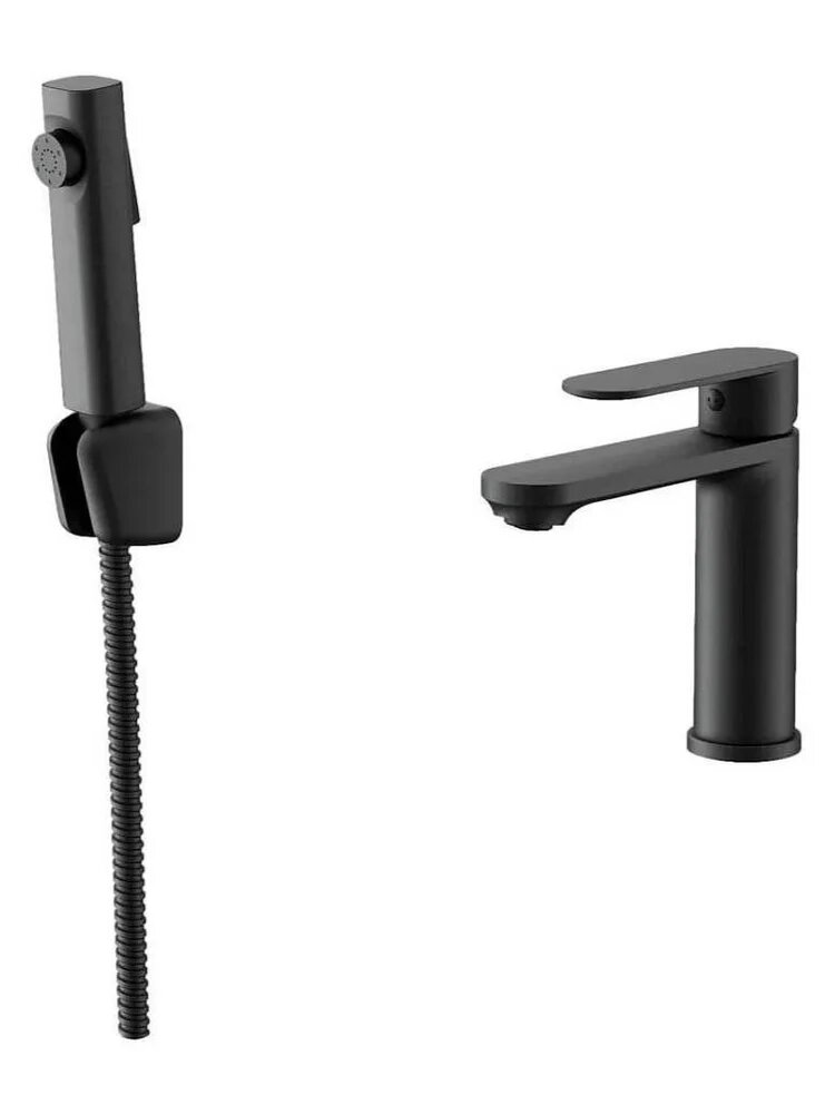 Смеситель для раковины с гигиеническим душем Maretti Florenza Black FLG32RF28, черный