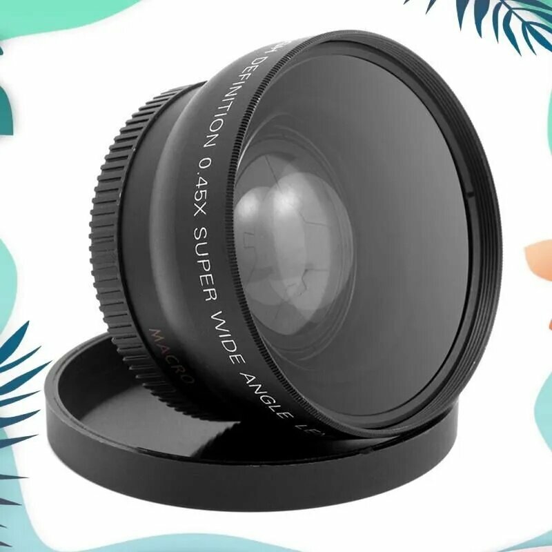 (H R C F) HD 52MM 0.45X Широкоугольный объектив с макрообъективом совместим DSLR Camera