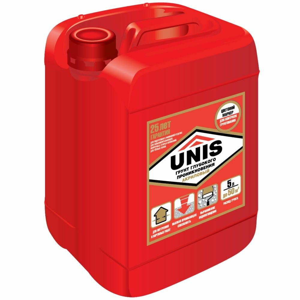 Грунтовка глубокого проникновения UNIS Грунт 5 л