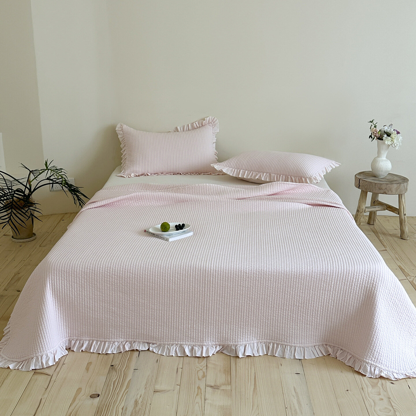 Двустороннее стеганое покрывало из чистого хлопка в прямую полоску в корейском стиле, 60 штук, высокотемпературное