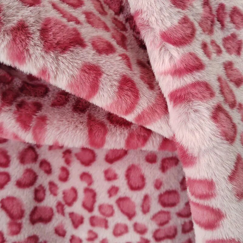 Искусственный мех с леопардовым принтом в горошек 160x50 см wide 160cmx50cm
