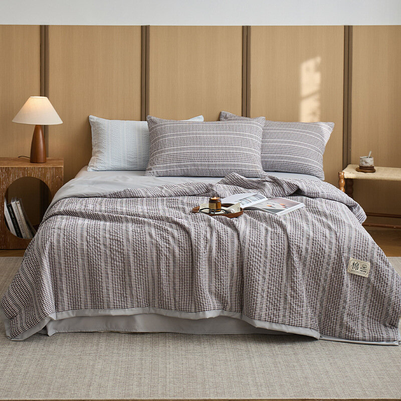 Новое корейское летнее одеяло из жаккардового катионного хлопка с окрашенной пряжей для мамы и ребенка типа А с