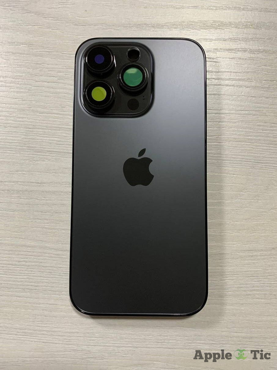 Корпус IPhone 14 Pro чёрный (Space Black), комплект кнопок, сим-лоток — фото 1