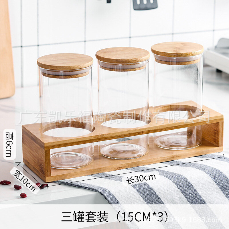 Высококачественная прозрачная стеклянная банка с герметичной крышкой, пищевой контейнер для хранения, чайник для офиса, кухонный контейнер для зерен и сухофруктов