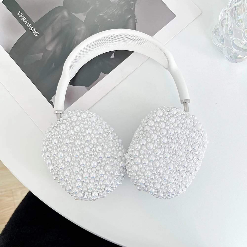 3D роскошный чехол для наушников с жемчужными бусинами для Apple AirPods Max, модный защитный чехол для Bluetooth-гарнитуры с защитой от царапин