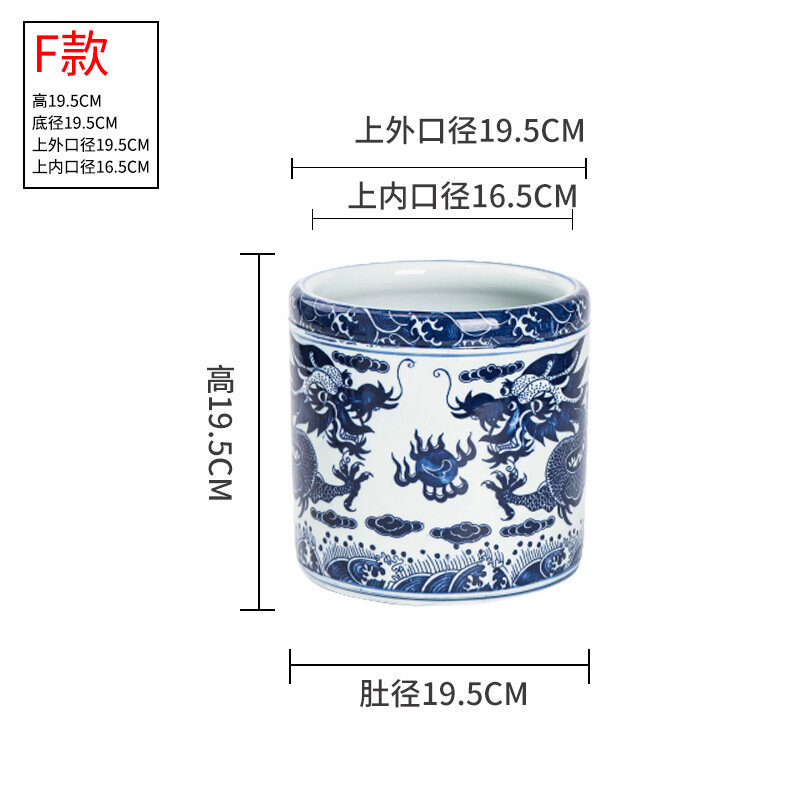 Керамический орнаментный держатель для ручек из Цзиндэчжэня, кабинет, четыре сокровища учёбы, сине-белый переплетённый лотос, держатель для кистей, домашнее офисное украшение