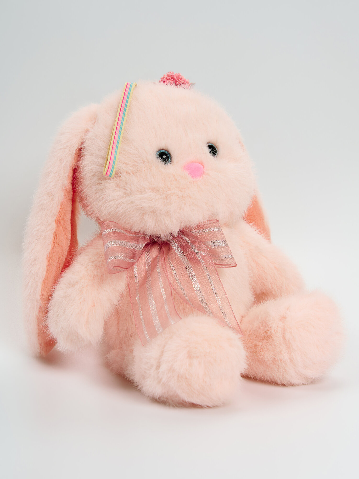 Мягкая игрушка TOMATO "Зайка", от 3 лет, длина 35 см, розовая