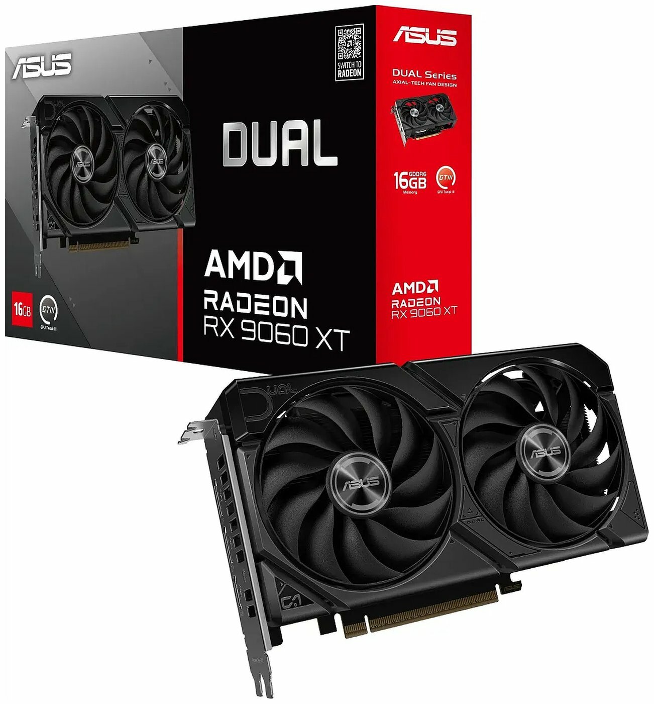 Видеокарта Asus Radeon RX 9060 XT DUAL (DUAL-RX9060XT-16G)