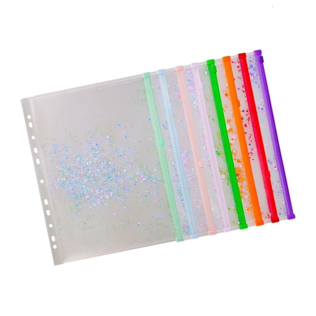 8 шт. прозрачных водонепроницаемых конвертов для документов с замком-молнией, A4.