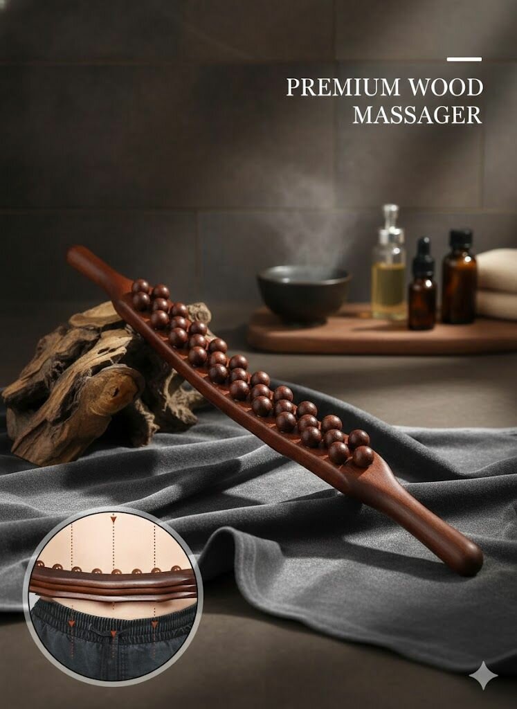 Массажная палочка гуа ша из 37 шариков