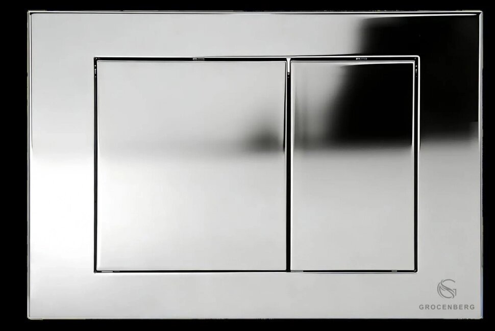 Кнопка смыва GROCENBERG KP3080CR, для унитаза, пластик, хромированная