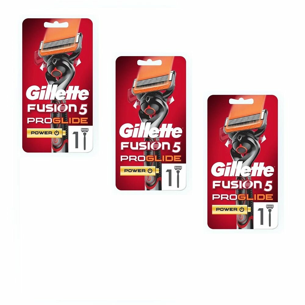 Бритва Gillette Fusion5 ProGlide Power с 1 сменной кассетой (с элементом питания), 3уп.
